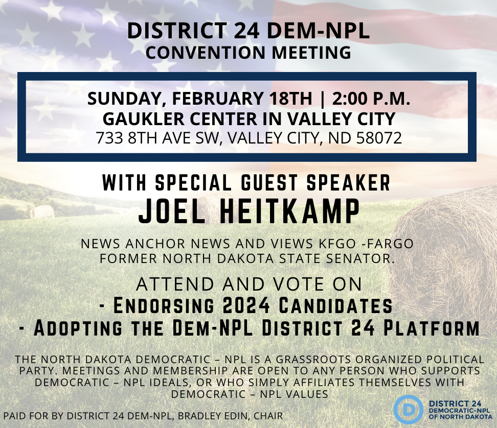 2024 District Convention – District 24 Democratic-NPL of North Dakota
